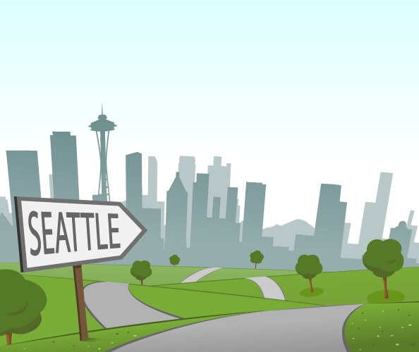 Seattle skyline Royalty Free Vector Image - VectorStock