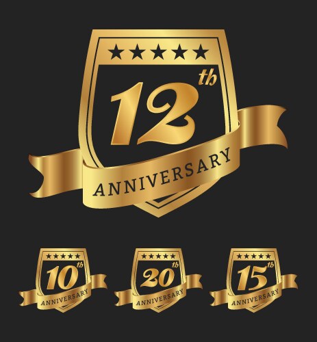 12th Anniversary Logo Anniversary Celebration Twelve Years Vector