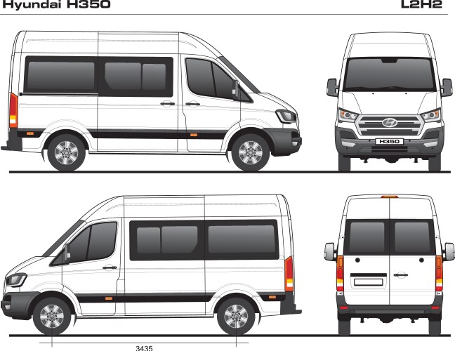 Hyundai h35 l3h2 passenger bus Royalty Free Vector Image