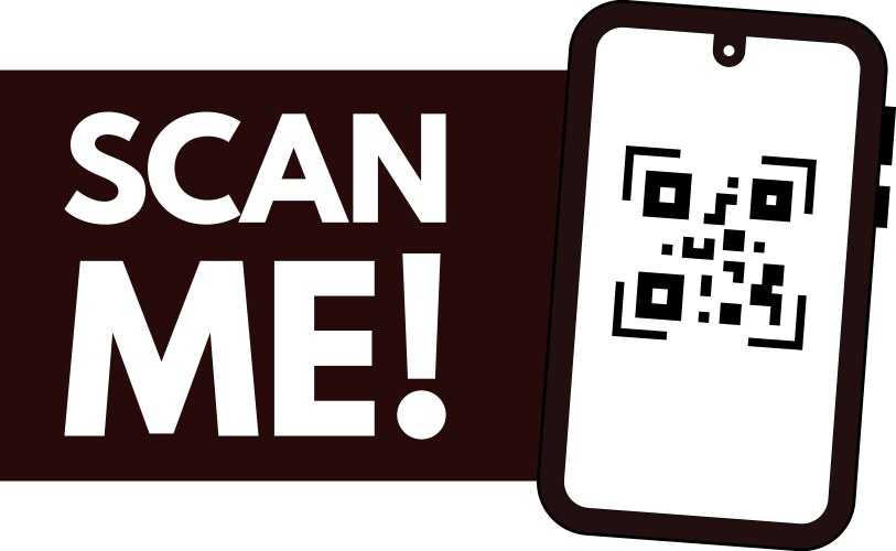 Scan qr code scan me Royalty Free Vector Image