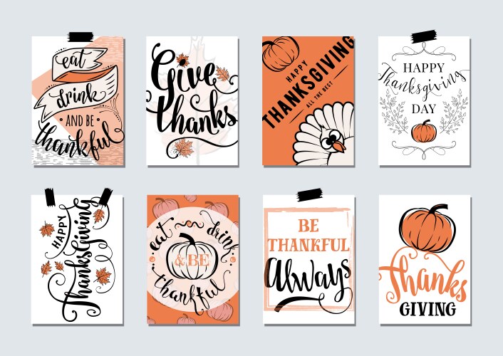 Thanksgiving label set Royalty Free Vector Image