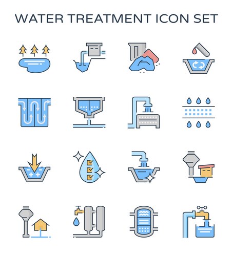 Water Treatment Icons – Royalty-Free Vector | VectorStock