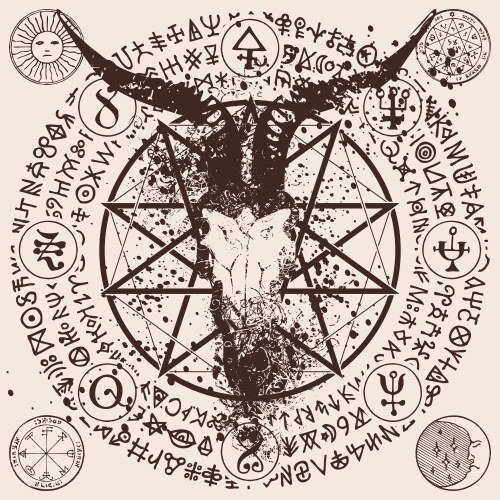 Satan goat baphomet 2 Royalty Free Vector Image