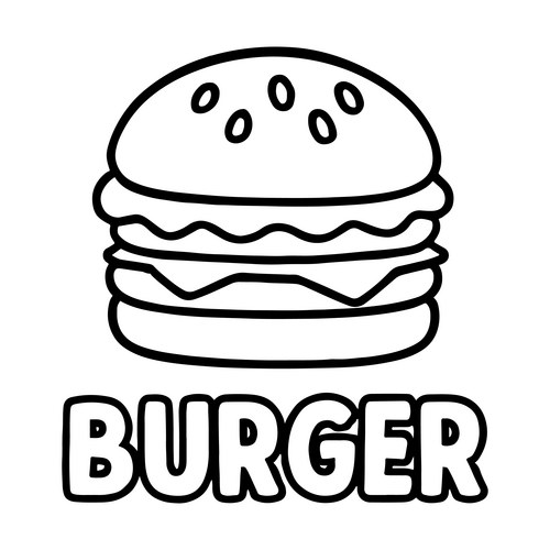 Black and White Burger Outline – Royalty-Free Vector | VectorStock