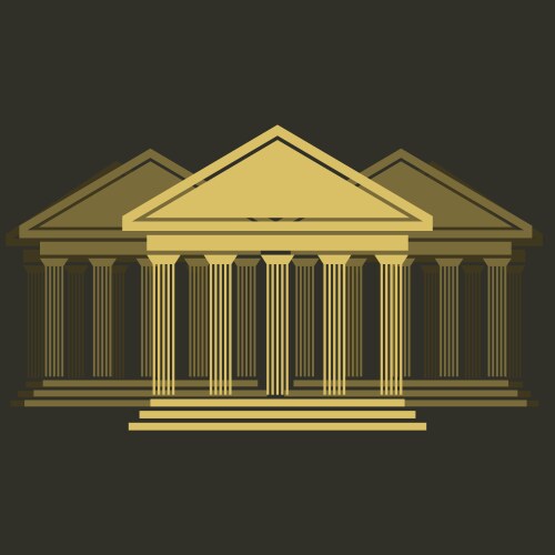 Greek temple icon isolated on white background Vector Image