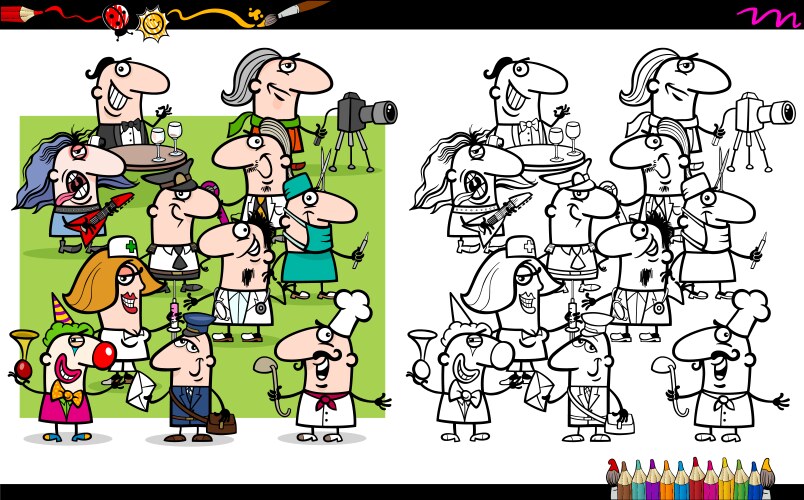 Worker with trowel coloring page Royalty Free Vector Image