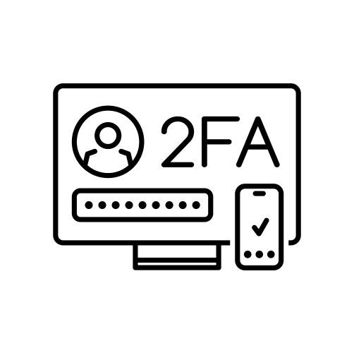 2fa Password Authentication 2 Factor Verification Vector Image