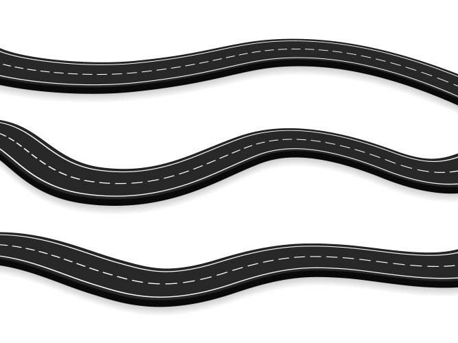 Roads with white stripes Royalty Free Vector Image