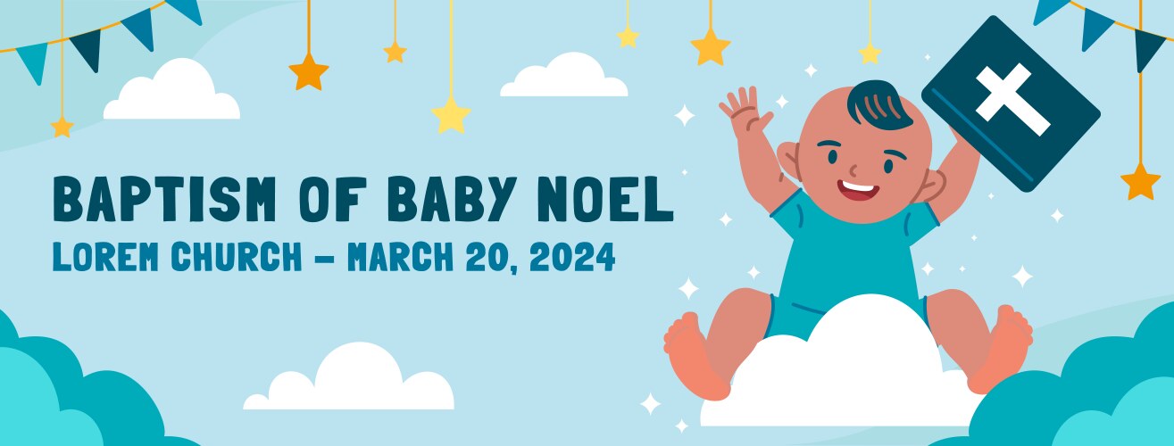 Baptism ceremony poster template Royalty Free Vector Image