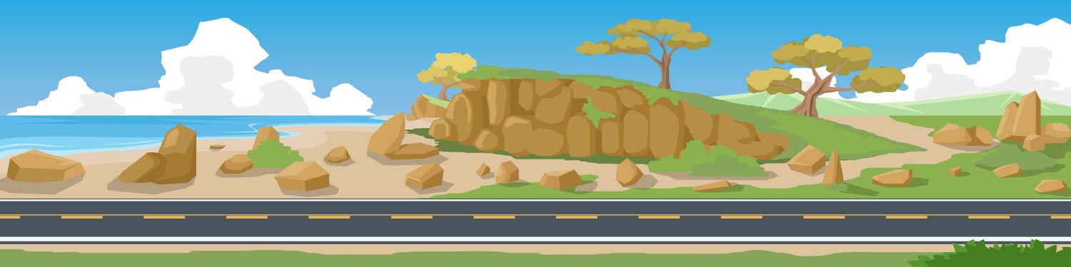 Cartoon transport asphalt road for banner Vector Image