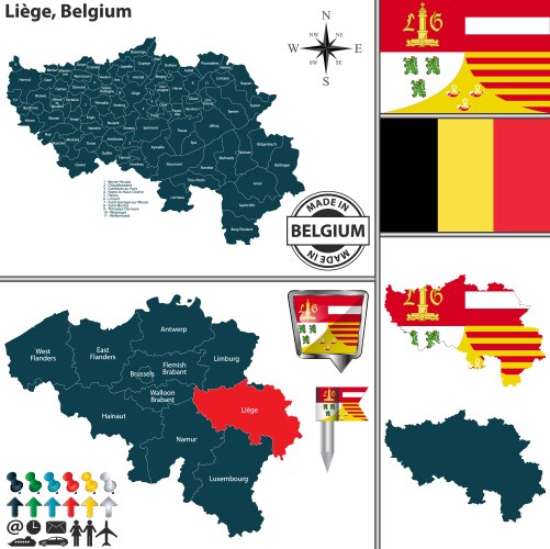 Europe map with countries flags incorporated Vector Image