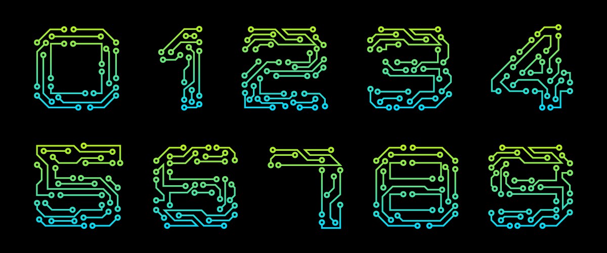 Circuit Font Vector Images (over 3,700)