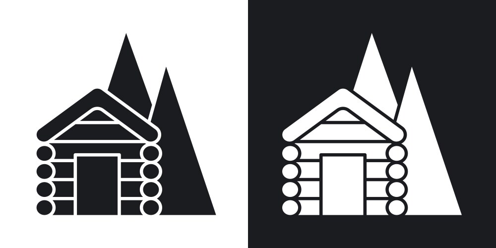 Chalet icon set on white background Royalty Free Vector