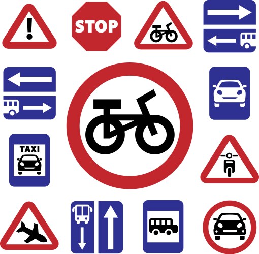 Traffic signs Royalty Free Vector Image - VectorStock