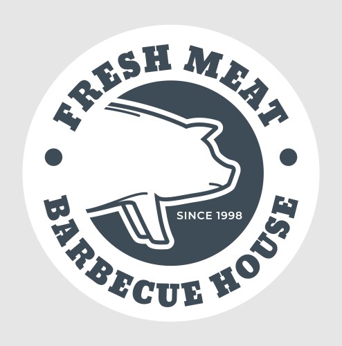 Barbecue and grill label steak house restaurant Vector Image