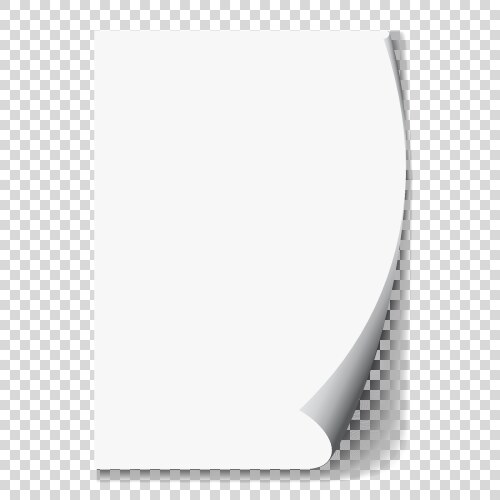 White page curl on empty sheet crumpled paper Vector Image
