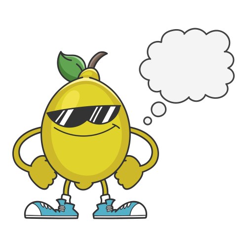Super cool lemon character with design cartoon Vector Image