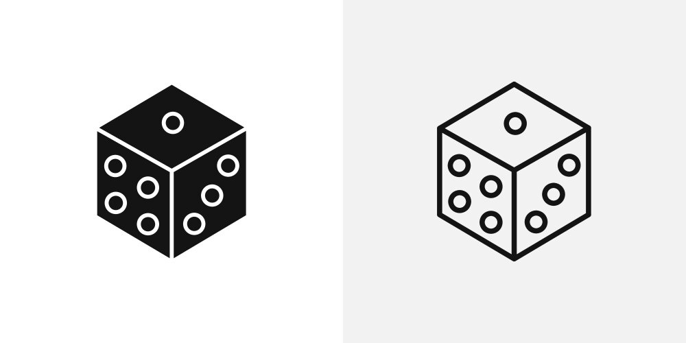 Dice d20 icon icon set Royalty Free Vector Image
