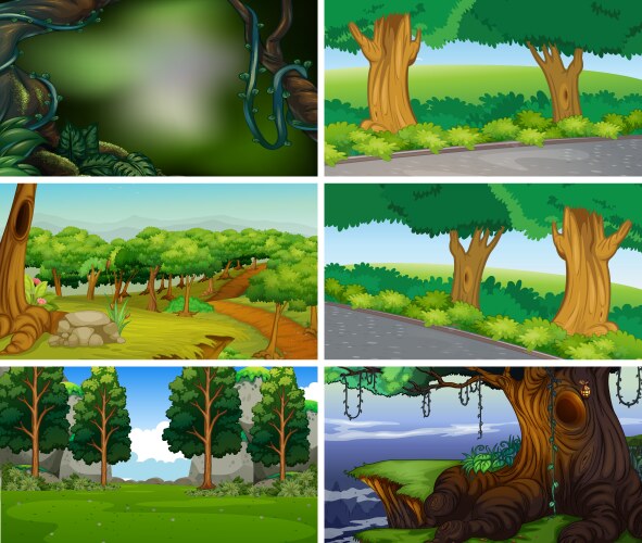 Empty blank landscape nature scenes Royalty Free Vector