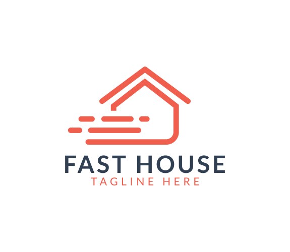 Fast house logo icon symbol template Royalty Free Vector