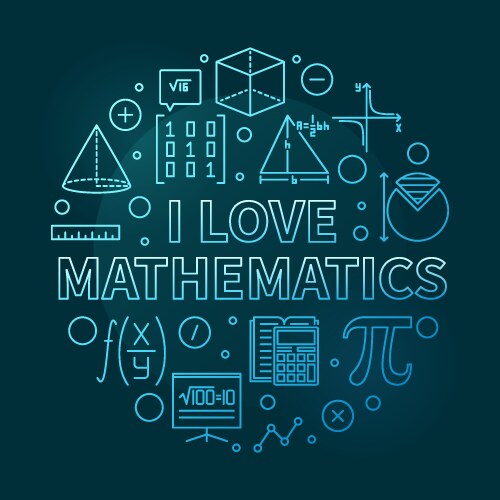 I love science round in thin Royalty Free Vector Image
