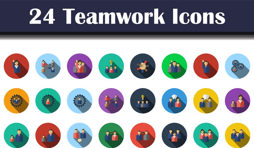 Teamwork icon set Royalty Free Vector Image - VectorStock