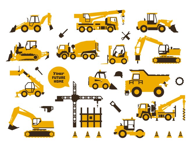 Hand drawing building truck seamless Royalty Free Vector