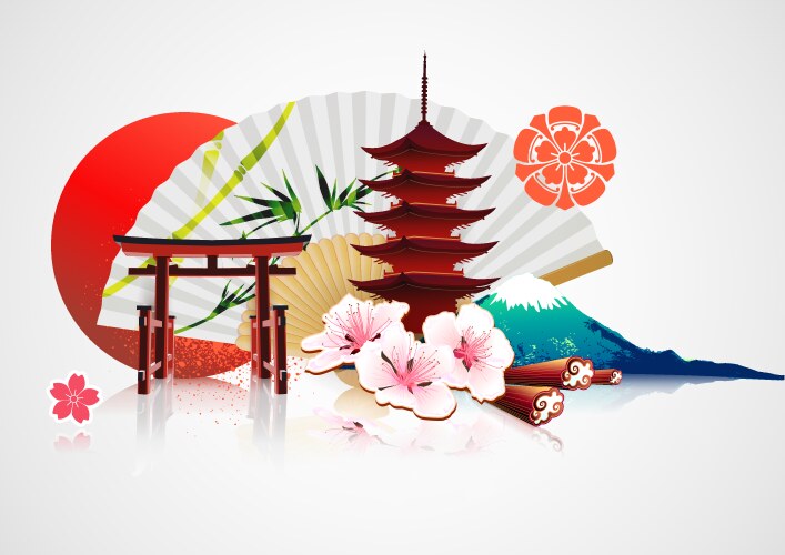 Japan background Royalty Free Vector Image - VectorStock