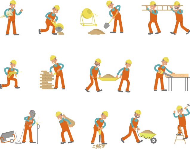 Cartoon character with professional worker Vector Image
