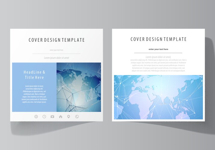 Minimalistic cover design template set red Vector Image