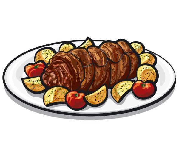 Roast beef meat Royalty Free Vector Image - VectorStock