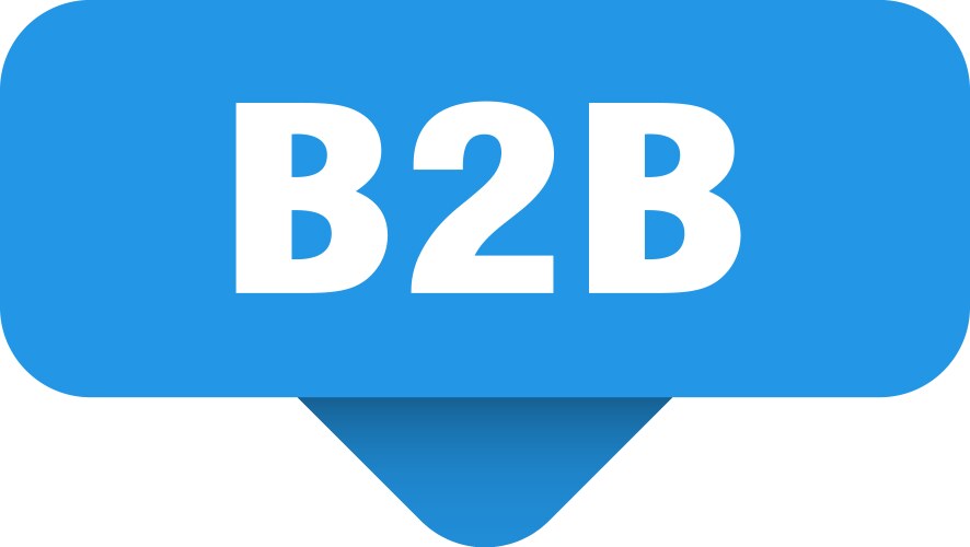 B2b sticker sign on transparent background Vector Image