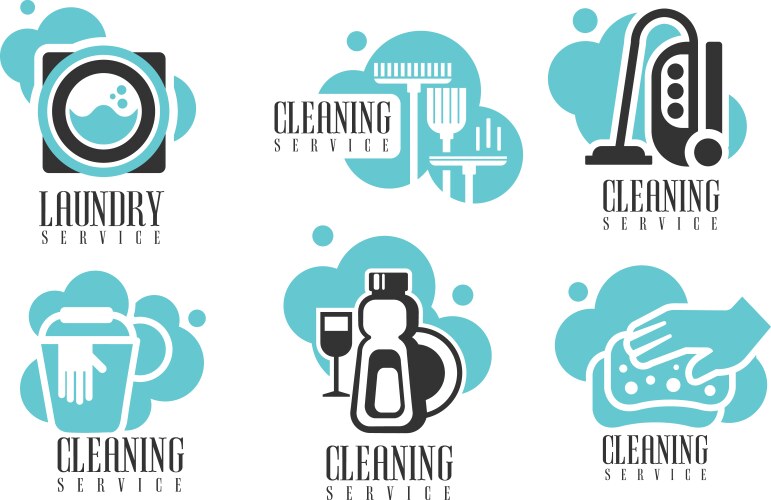 Simple cleaning service logotype Royalty Free Vector Image