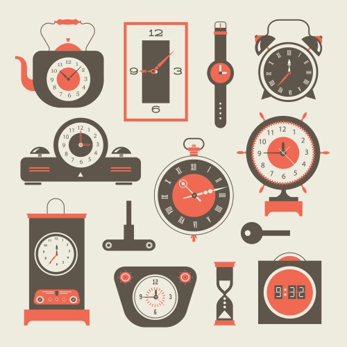 Set clock Royalty Free Vector Image - VectorStock