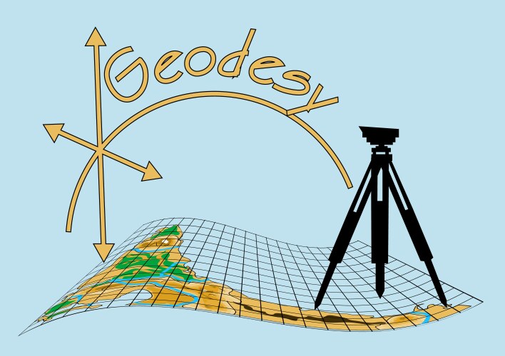 Land survey symbols and equipment Royalty Free Vector Image