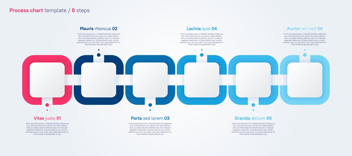 Process chart design modern template Royalty Free Vector