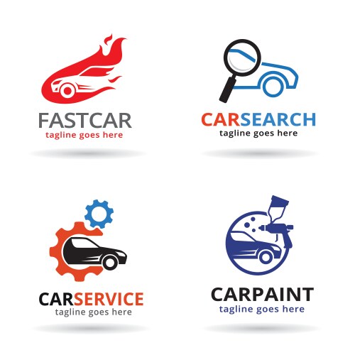 Set logos for car rental and sale Royalty Free Vector Image
