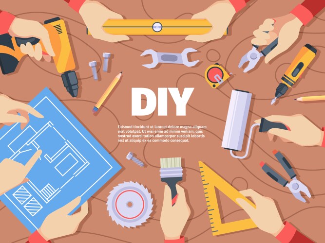 Hand tool house construction handtools Royalty Free Vector