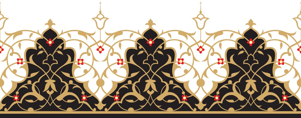 For arabic floral border Royalty Free Vector Image