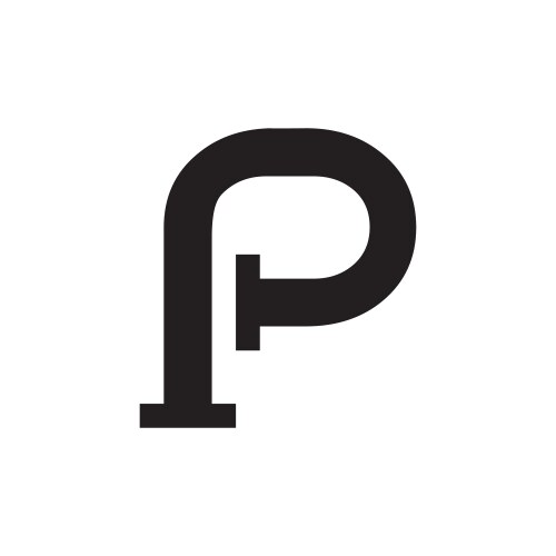 Letter p simple loop logo Royalty Free Vector Image