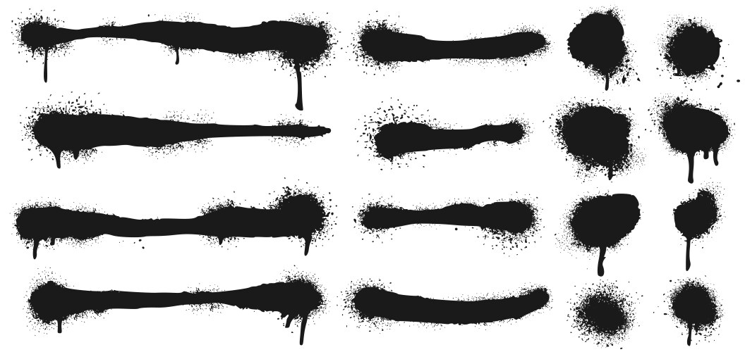 Spray paint graffiti stencil frames black Vector Image