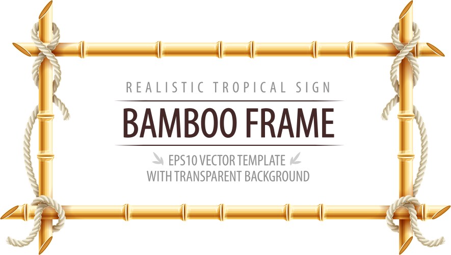Brown bamboo frame with vintage paper Royalty Free Vector