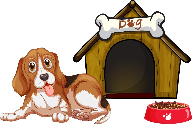 Dog and pet house Royalty Free Vector Image - VectorStock
