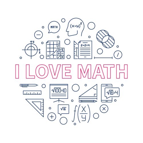 I love science round in thin Royalty Free Vector Image