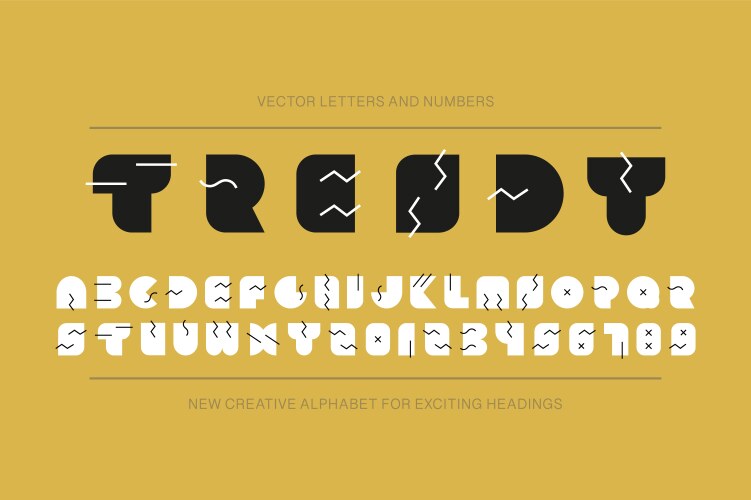 Creative futuristic font modern english alphabet Vector Image