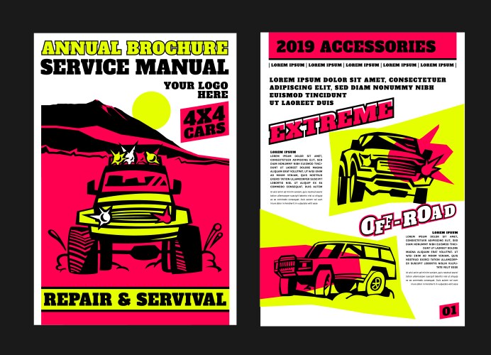 Hackathon blue and yellow brochure template Vector Image