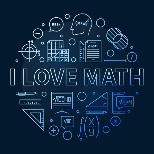 I love science round in thin Royalty Free Vector Image
