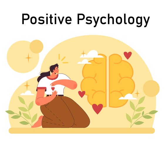 Positive psychology thinking Royalty Free Vector Image