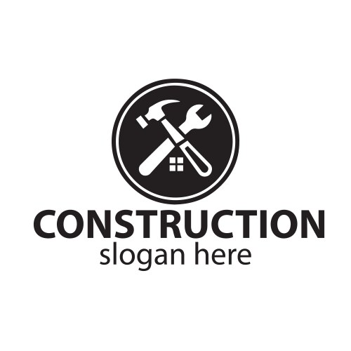 Professional construction company home logo Vector Image