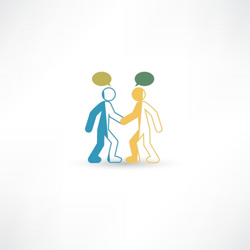 Two people talking drawing Vector Images & Graphics for Commercial Use ...